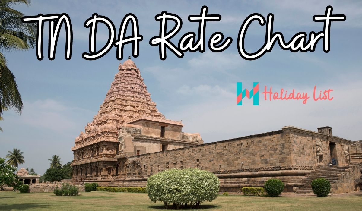 Tamil Nadu DA Rate Table - Holiday List India